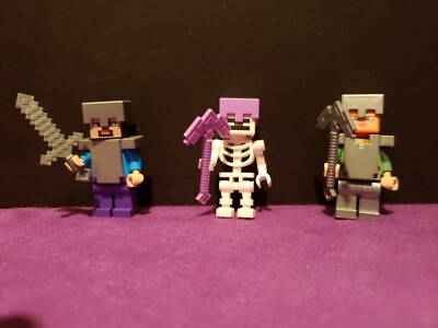 lego minecraft Armor lot Lavender minifigure Silver Skeleton Steve Alex ...