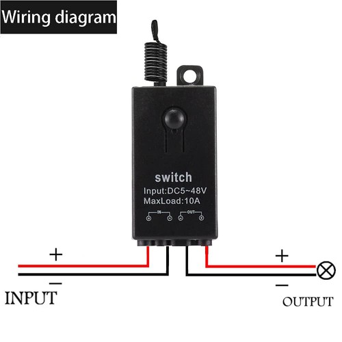 12V Mini Wireless RF Switch DC 12V/24V/48V 10A Long Range Remote ...