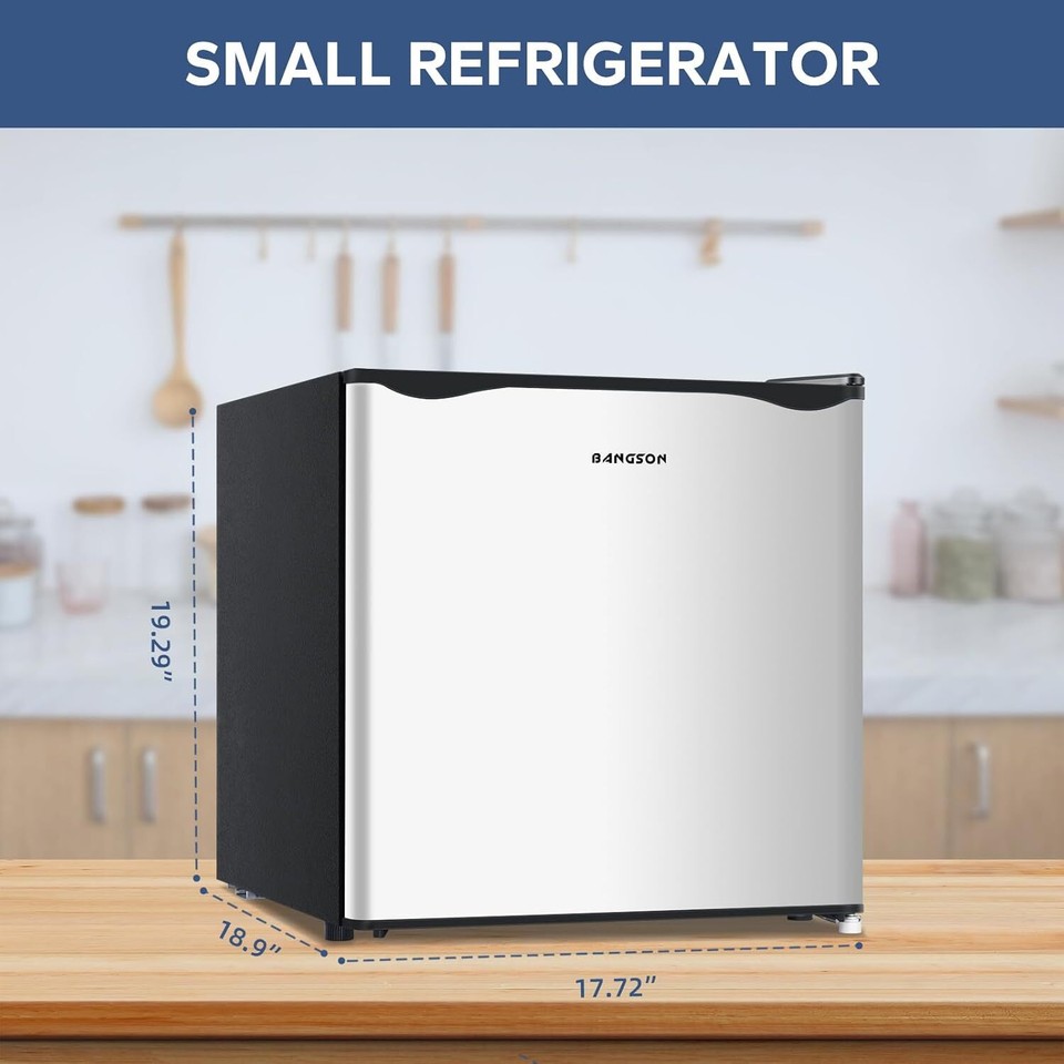 BANGSON Small Refrigerator 1.6 Cu.Ft Mini Fridge with Freezer Mini ...