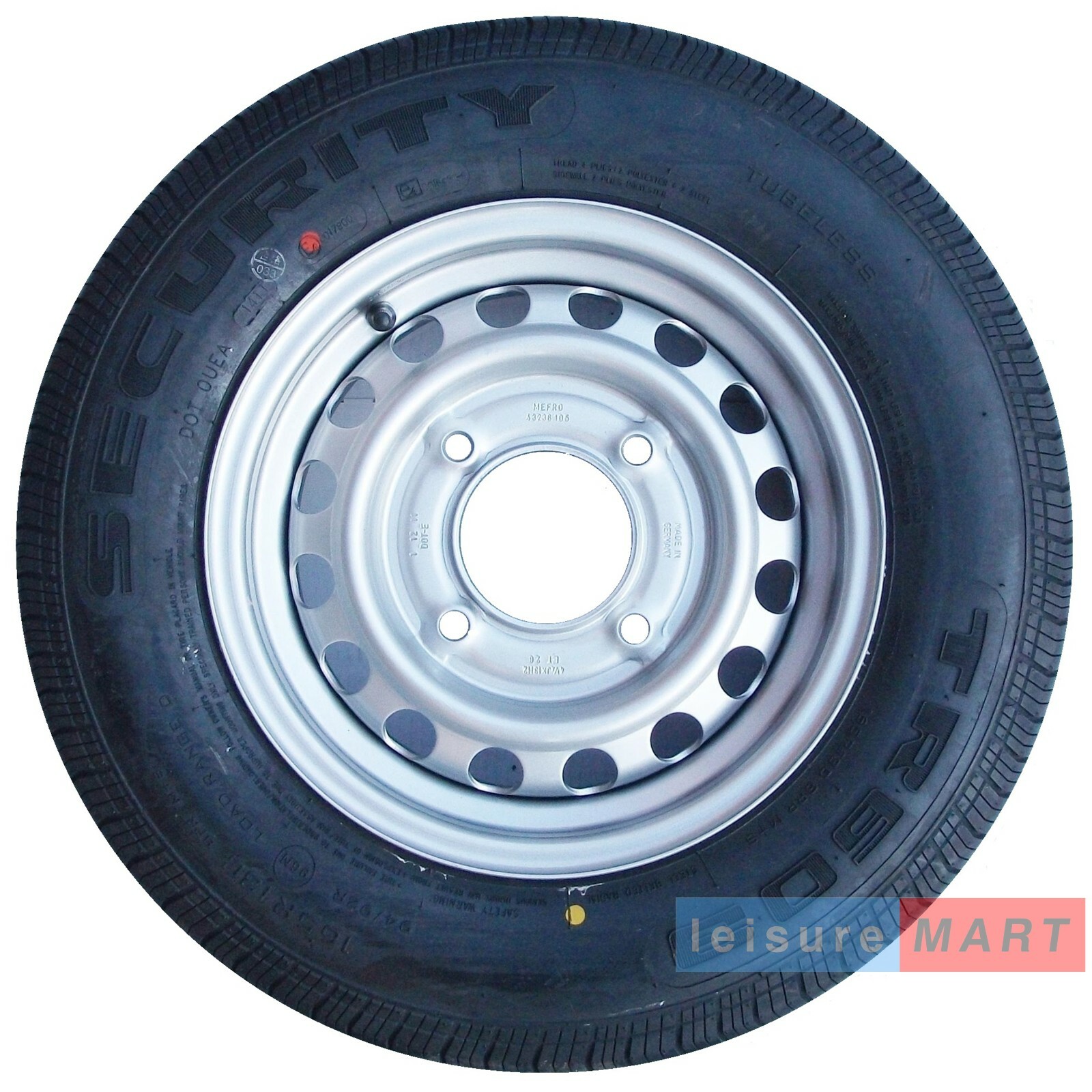 165R13C 96/94N 165 x 13 Inch Trailer Tyre on 4 Stud 5.5" PCD Rim Ifor ...