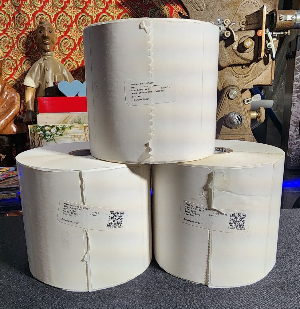 Zebra 4 X 2 in Thermal Transfer Paper Labels Z-Perform 2000T 3 Rolls ...