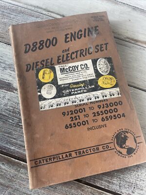 Caterpillar CAT D8800 Engine Parts Book Catalog 9J2001-3000 2s1-5000 ...