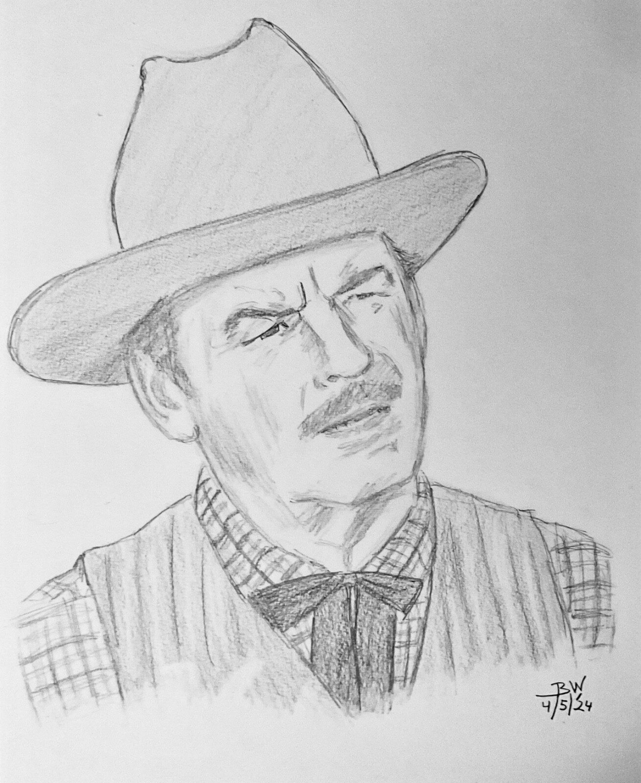 BONANZA PENCIL DRAWING 11x14 RAY TEAL/ROY COFFEY ORIGINAL PORTRAIT ...