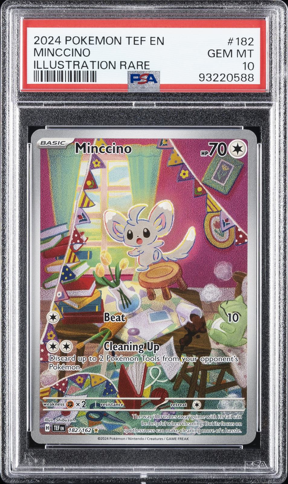 2024 POKEMON TEF EN-TEMPORAL FORCES ILLUSTRATION RARE #182 MINCCINO PSA ...