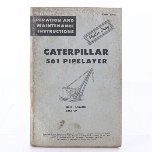 561 Pipelayer 62a1-UP Caterpillar Operation Manual Master Copy | eBay