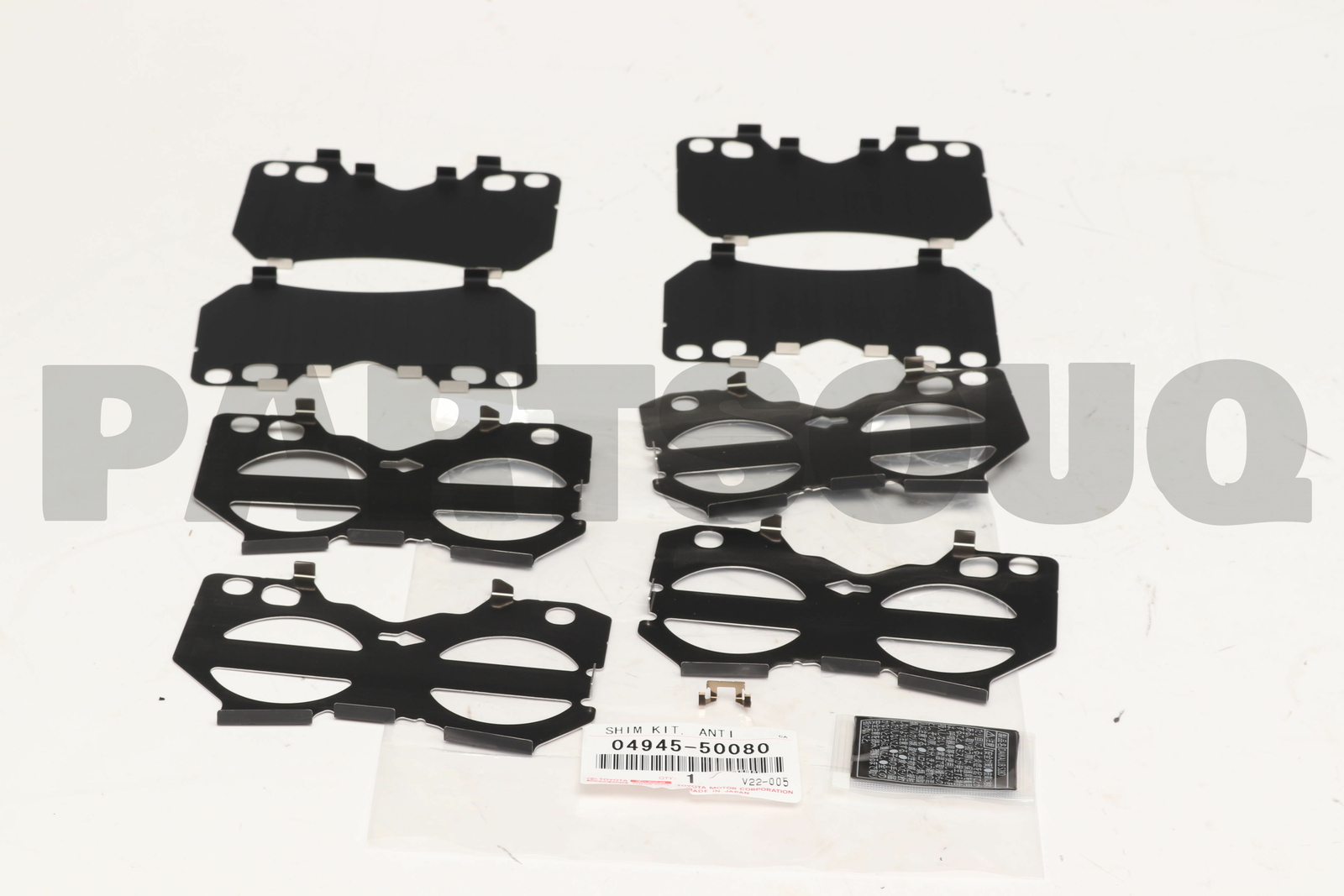 0494550080 Genuine Toyota SHIM KIT, ANTI SQUEAL, FRONT 04945-50080 | eBay