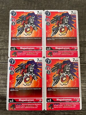 4x Megadramon EX1-007 C Playset Digimon TCG Classic Collection | eBay