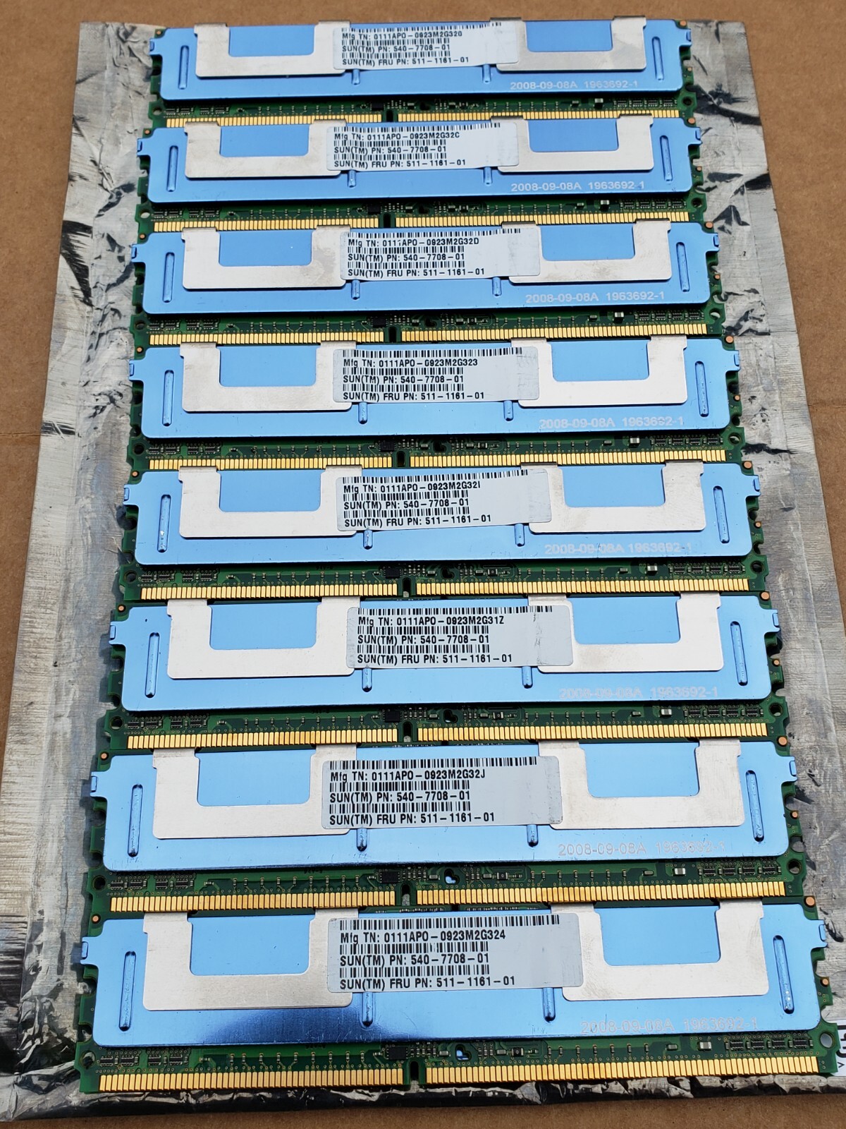 Lot of 8 Sun 2GB Server DIMMs 540-7708-01 PC2-5300 DDR2-667MHz ECC 511 ...