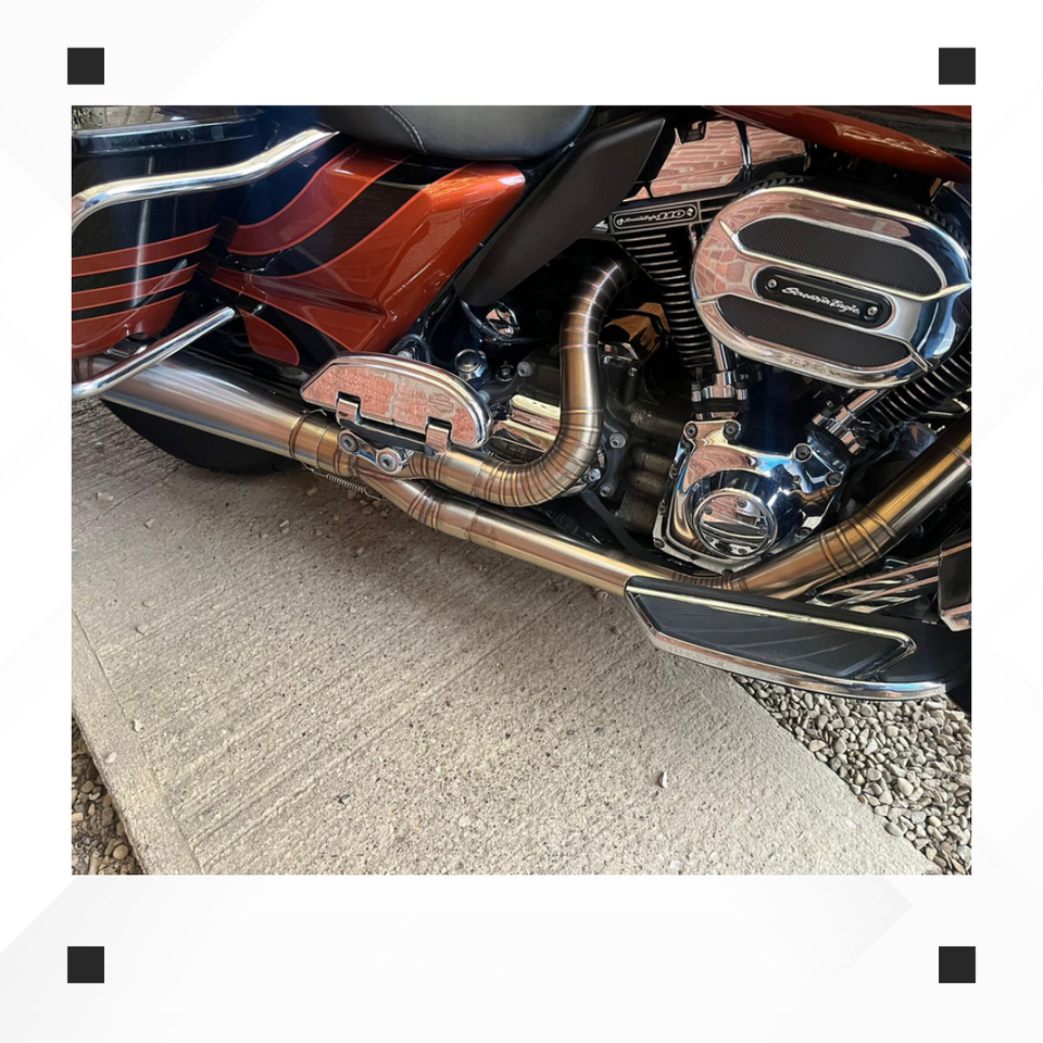 Custom 2-Into-1 Exhaust for Harley Davidson Touring Bagger (1996-2016 ...