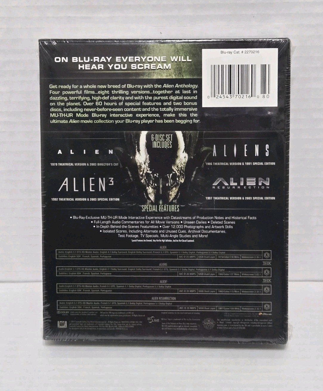 Alien Anthology (Blu-ray Disc, 2010, 6-Disc Set) for sale online | eBay