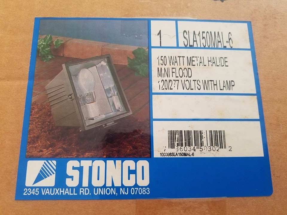 NEW IN BOX STONCO Metal Halide Mini Flood 150W SLA-150-MAL-6-120V/277V ...