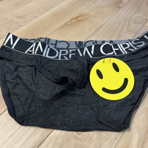 CHARCOAL ANDREW CHRISTIAN "Happy Modal Brief" Small, Silver Lettering ...