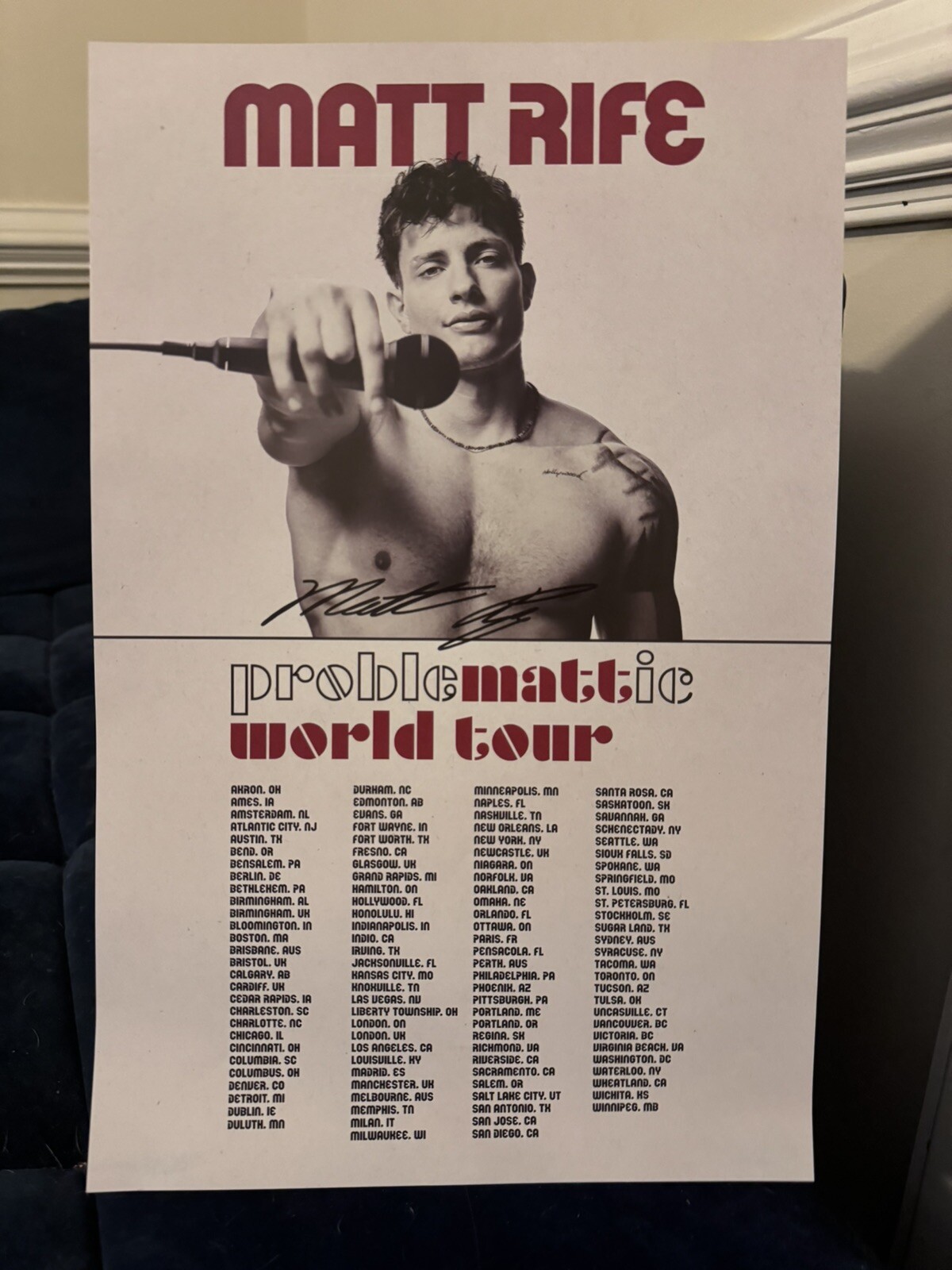 Limited Matt Rife Signed PROBLEMATTIC World Tour 11 X 17 Poster | eBay