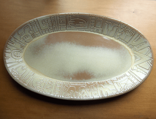 Frankoma Mayan-Aztec huge oval platter~Desert Gold glaze~shape #7 TP~pristine | eBay