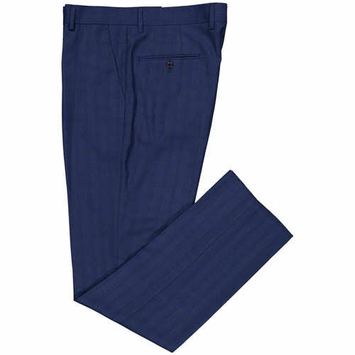 Alberto Cardinali Men's Medium Blue Plaid 2 Button Slim Fit Business ...