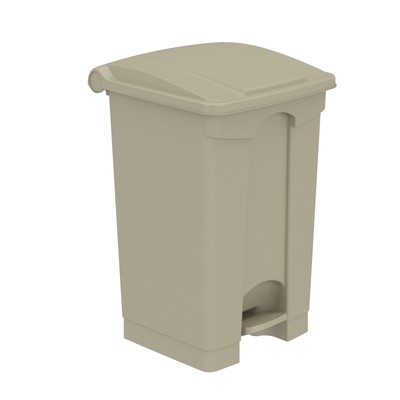 12 Gallon Step-On Trash Can, Durable Plastic Garbage Can Tan 10-14 ...