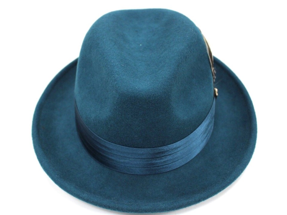 Mens Hunter Green Fedora 100% Wool Crushable by Bruno Capelo UN-116 | eBay