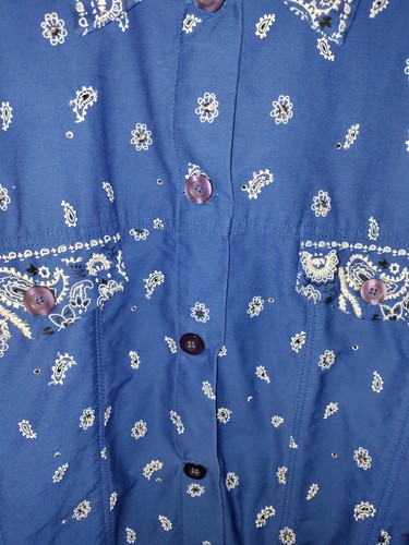 Quacker Factory Beaded Paisley Jacket Plus Size 2X, Cotton, button up ...