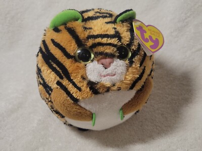 Ty Beanie Ballz Monaco The Tiger Ball 5" 13cm Rare Plush Stuffed Toy ...