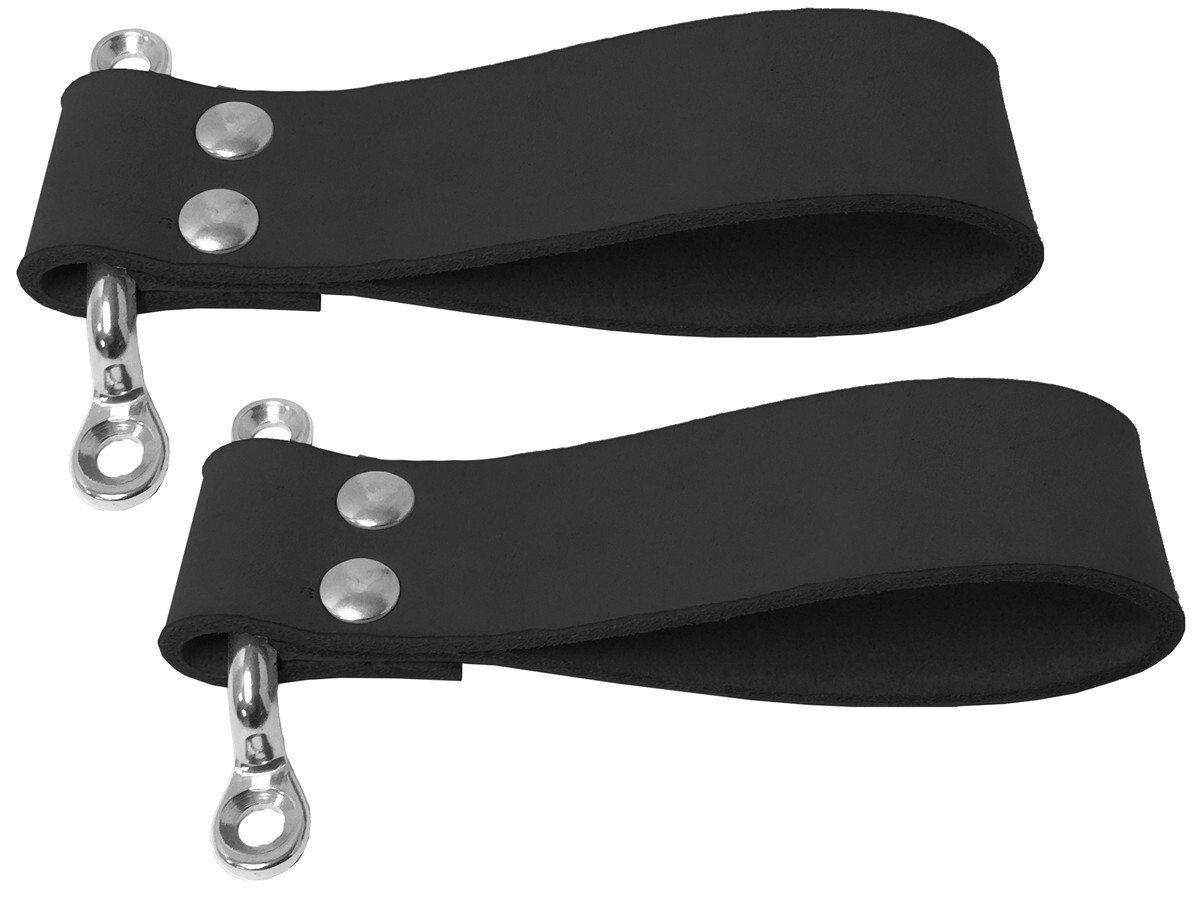 Hot Rod Loop Door Pull Strap Kit Black Leather w/ Stainless Hardware | eBay