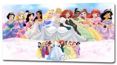 4 Sizes - DISNEY PRINCESSES CANVAS PRINT Home Wall Decor Art Giclee ...