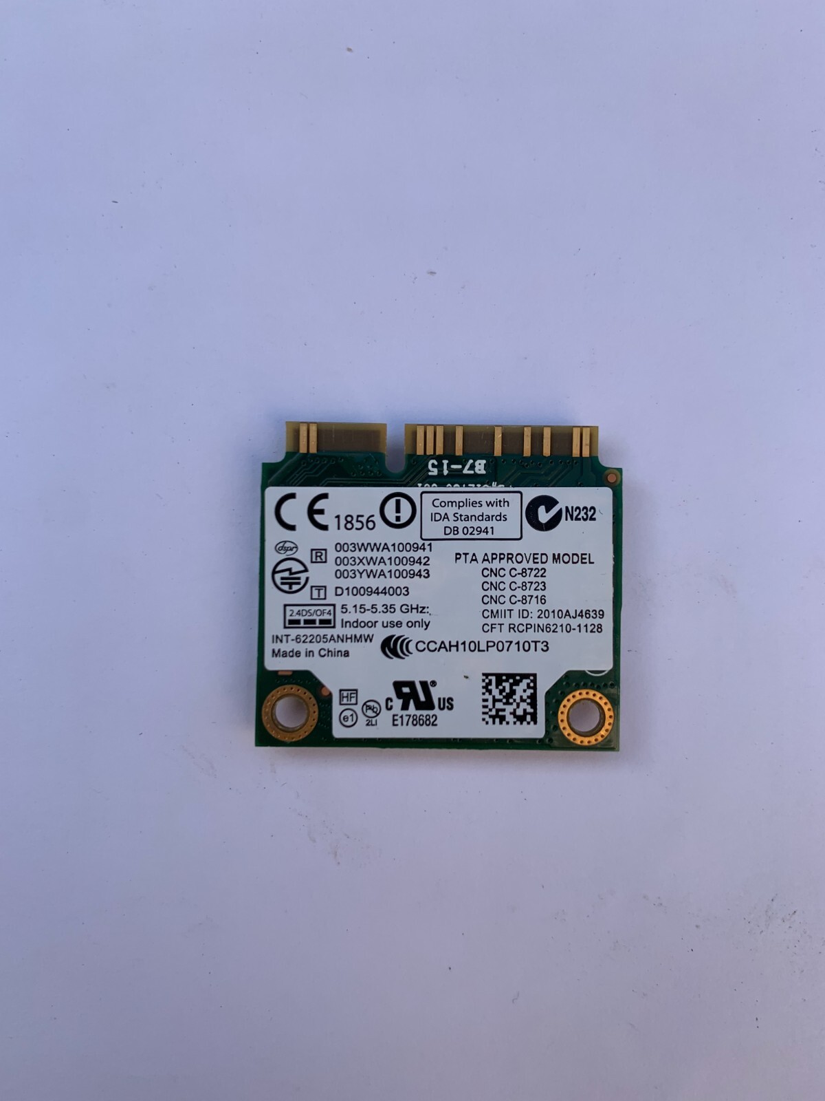 Intel Centrino Advanced-N 6205 Dual Band Wifi PCIe Card 62205ANHMW for ...