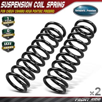 2x Front Coil Springs for Chevrolet Camaro 1970-1977 1980 Caprice Nova ...