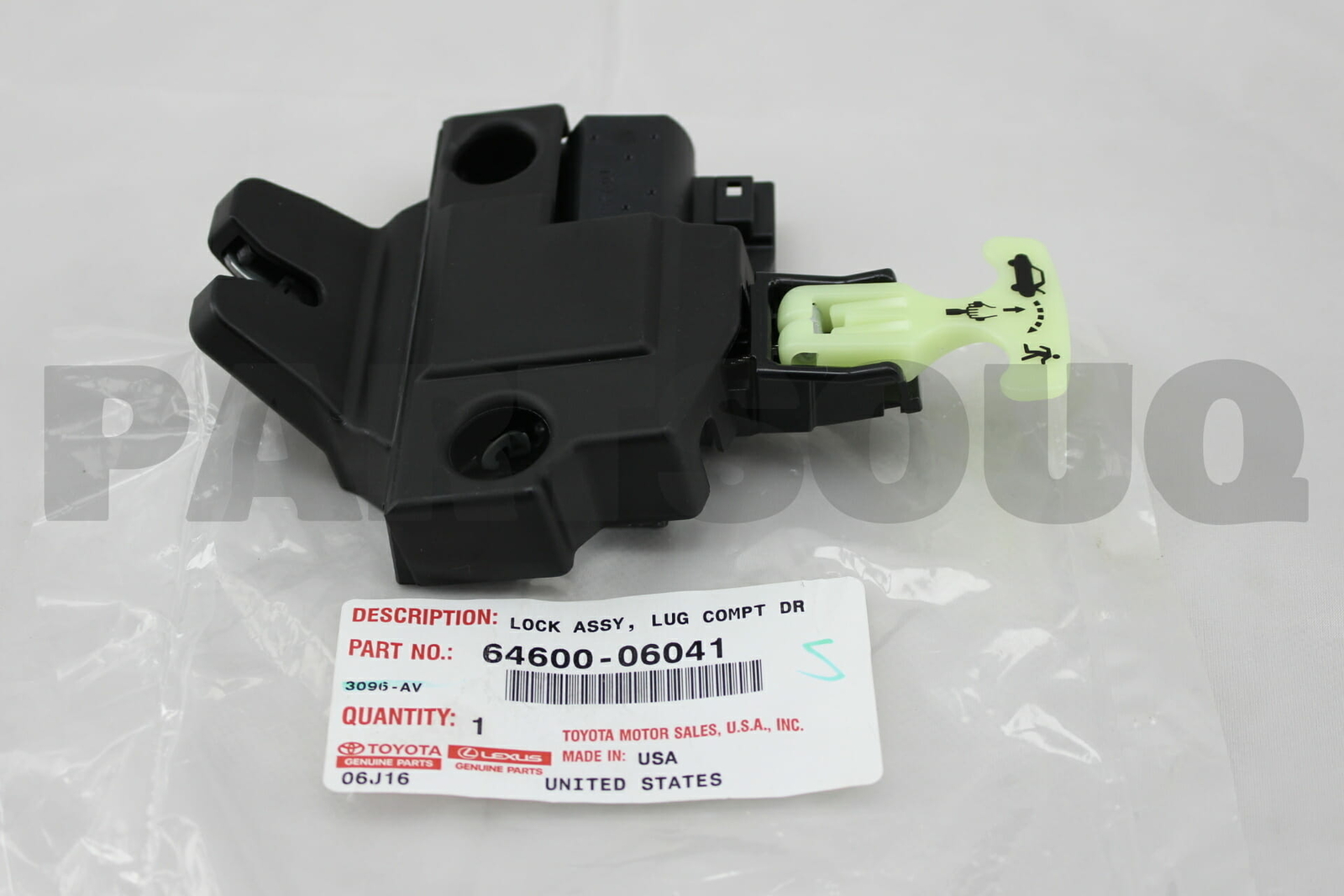 6460006041 Genuine Toyota LOCK ASSY, LUGGAGE COMPARTMENT DOOR 64600 ...