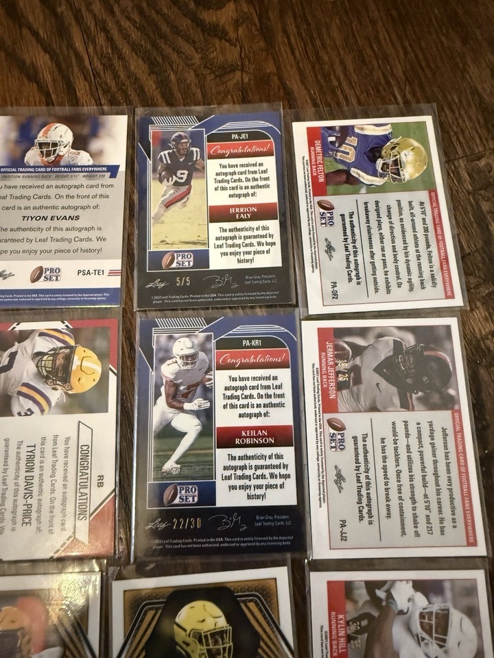 24 Card Lot Rookie NFL Leaf Pro Set & Flash RC AUTO #5 10 20 + Mose ...