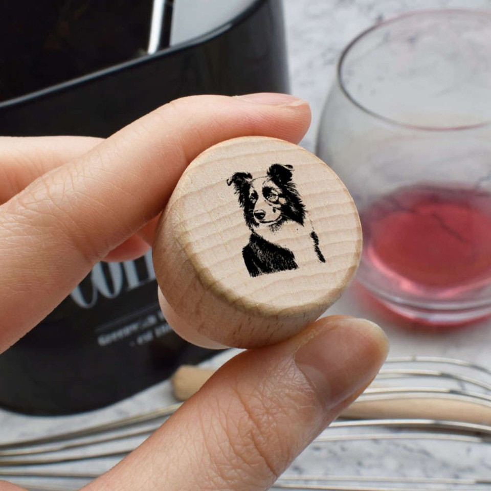 19mm 'Border Collie Portrait' Wooden Bottle Stopper / Cork (BS00031858 ...