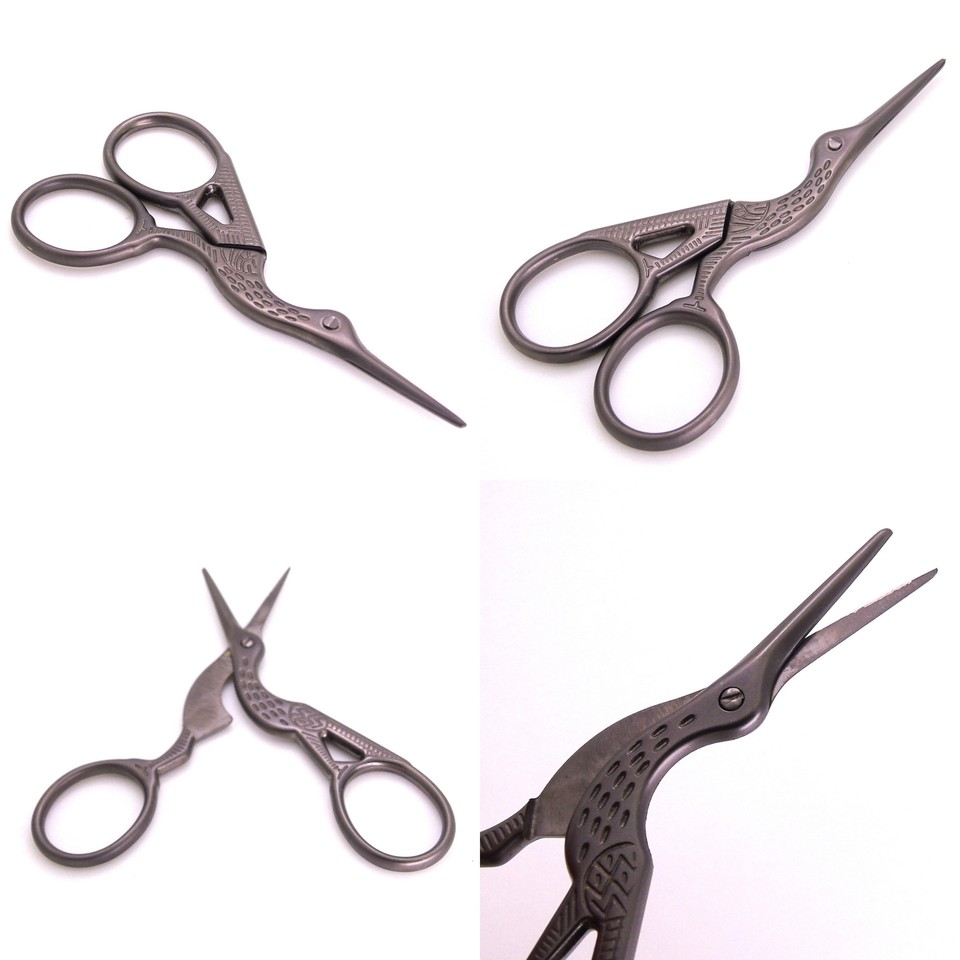 1pc Vintage Colorful Stork Crane Scissors Antique Cutter Sewing Tool ...