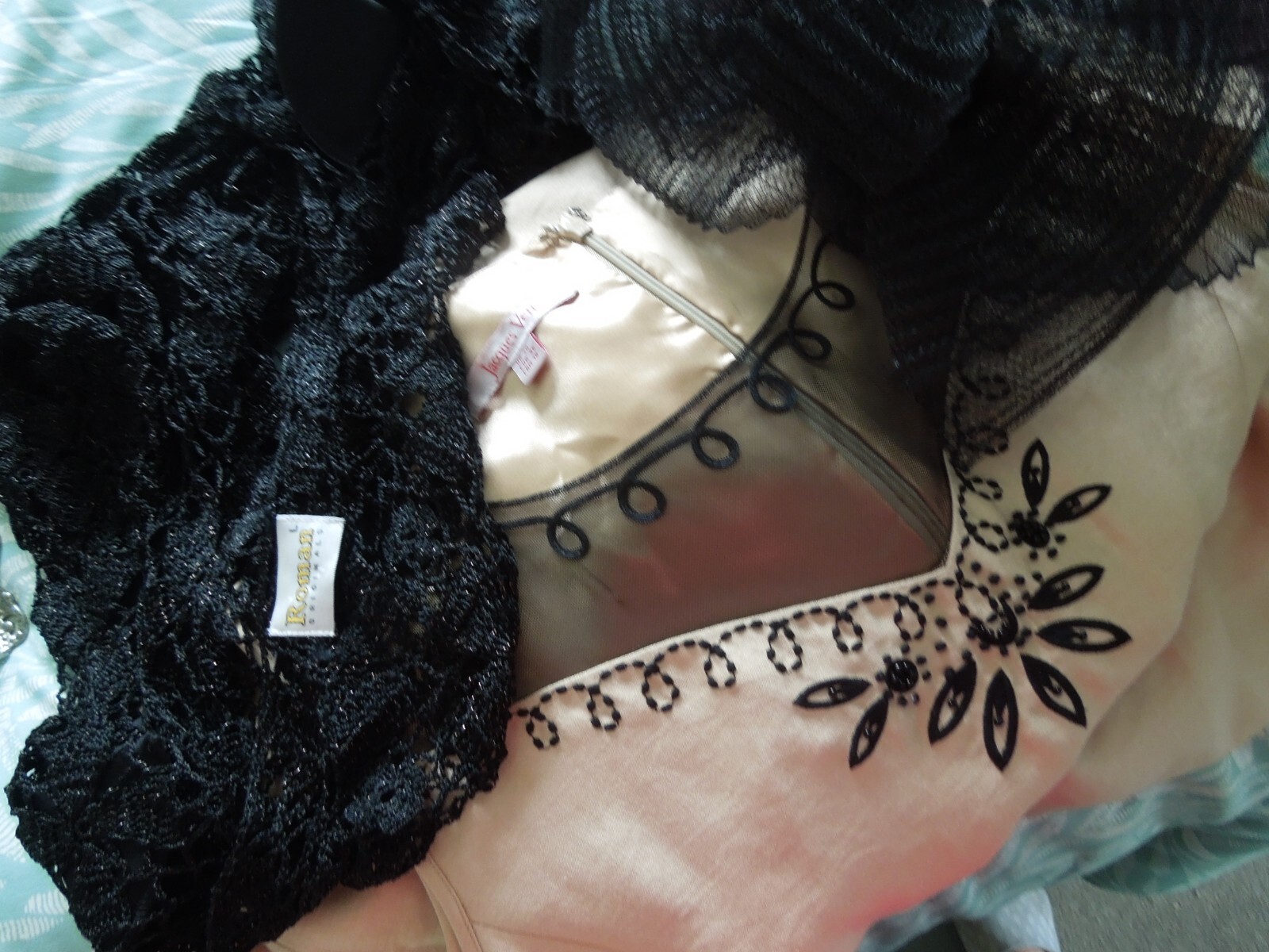 JACQUES VERT DRESS ROMAN SHRUG WITH FASCINATOR UK 20 | eBay