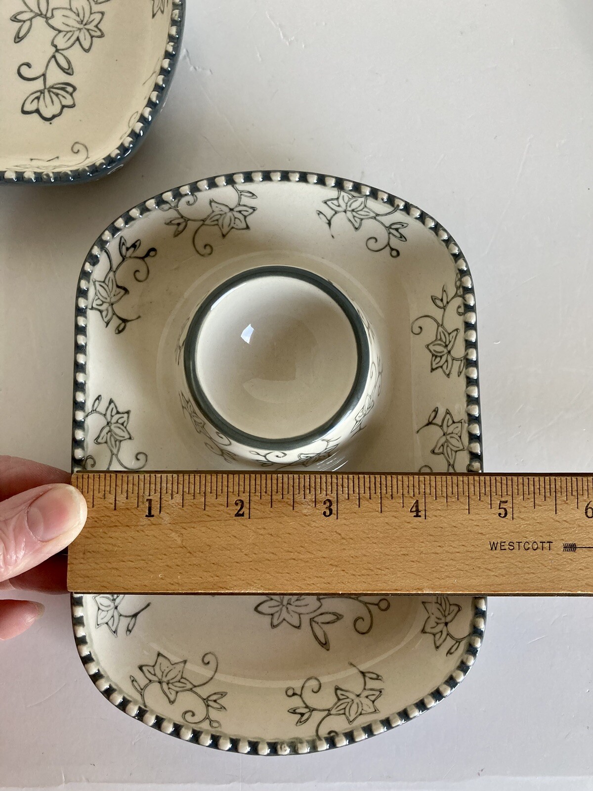 3 Temp-tations Temptations Gray Floral Lace Snack Chip Dip Trays BT5 ...