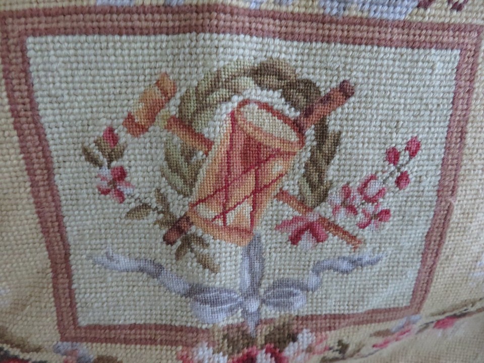 Gorgeous Floral Musical Instruments Petit Point Pillow w French ...