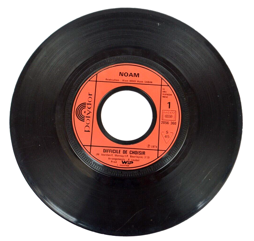 DISQUE VINTAGE 45 TOURS NOAM DIFFICILE DE CHOISIR VINYLE SANS POCHETTE ...