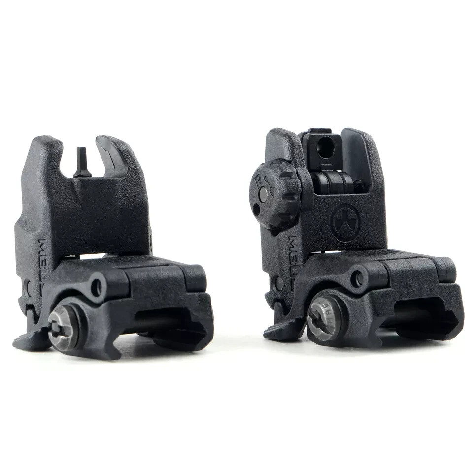 NEW Gen II Flip Up Sights Front & Rear Black Polymer 20mm Picatinny ...
