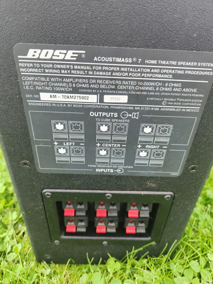 Bose Acoustimass 7 Home Theater Speaker System Subwoofer And 3 Cube ...