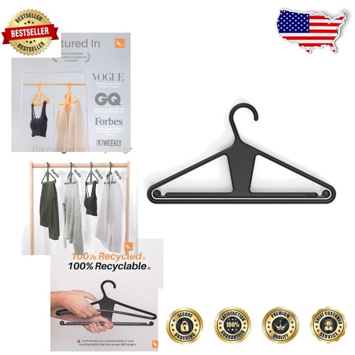 30-Pack Eco-Friendly Recycled Heavy-Duty Non-Slip Clothing Hangers ...