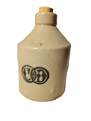 Antique Small Stoneware Glazed Jug, 3.5" Jug Labeled C D with Cork | eBay