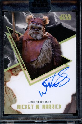 2021 Star Wars Stellar Signatures Gold /5 Warwick Davis Wicket W ...