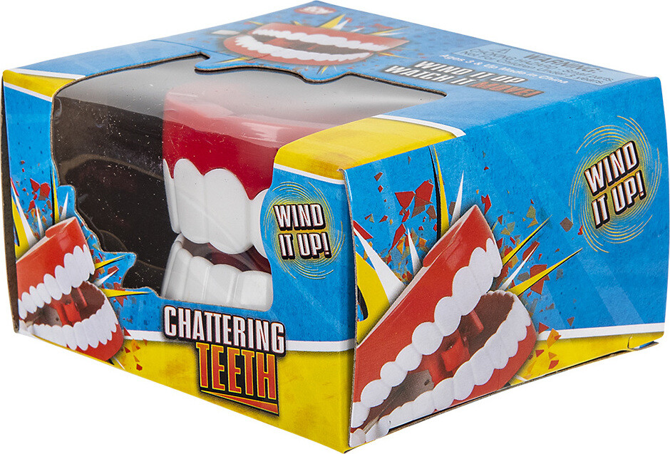 Moving TALKING CHATTERING TEETH Dentures Choppers Wind Up Joke Large ...