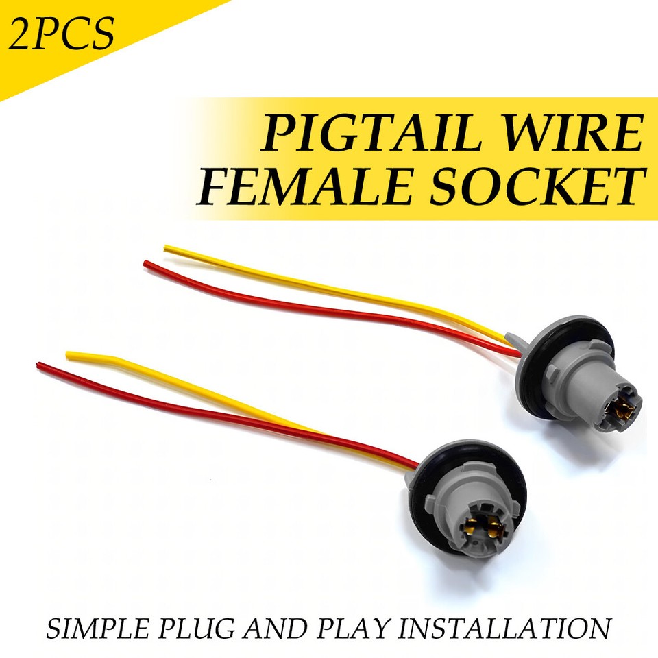 Universal Pigtail Wire Female Socket 194 2825 PGS License Plate Tag ...