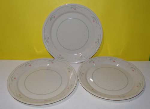 Set of 3 Three Corning Ware CORELLE CALICO ROSE Dinner Plates 10 1/4 ...