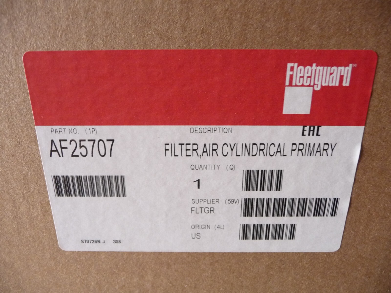 FLEETGUARD AF25707 - Air filter cross reference