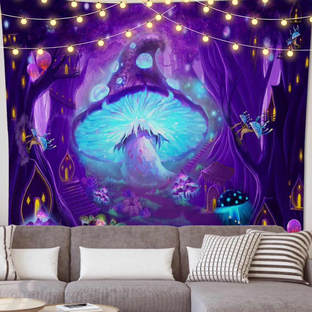 # Mushroom Polyester Printing Tapestry Washable for Room Decoration ...