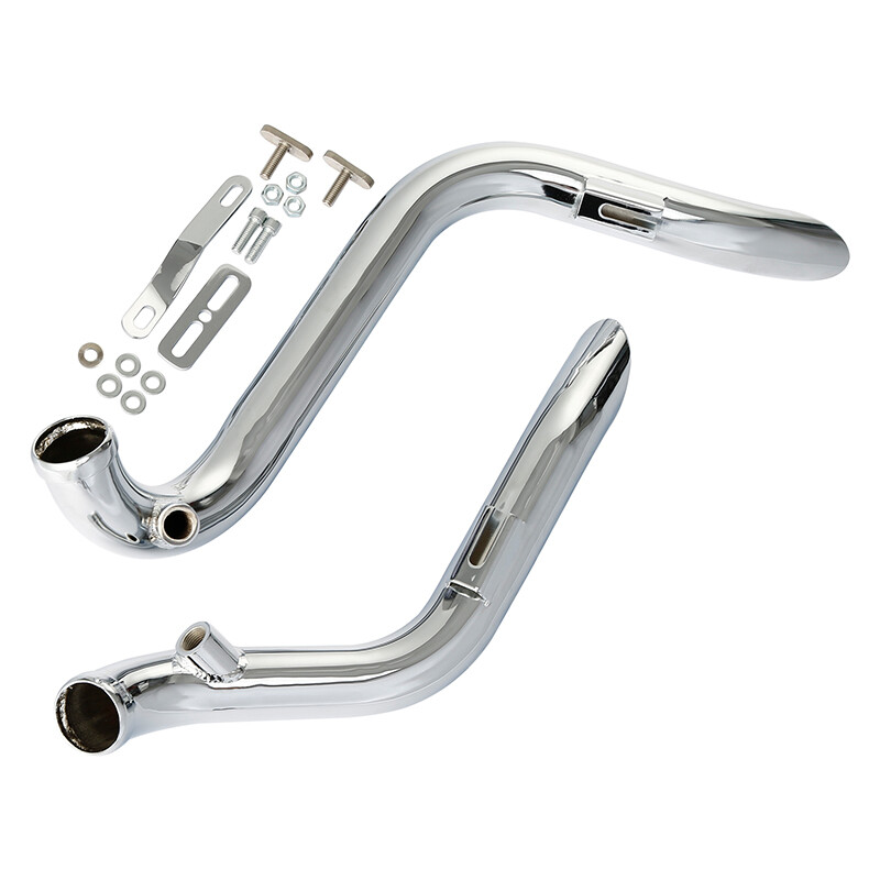Chrome Dual Pipes Exhaust Fit For Harley Touring Road Street Glide ...
