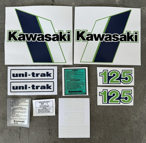 kawasaki 1980 KX125 Reproduction Decal Set / Sticker Kit / Graphics Kit ...