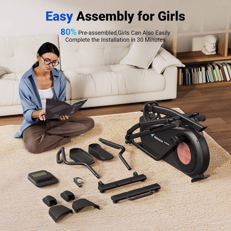 MERACH E27 Elliptical Magnetic Exercise Machine Hyper-Quiet 8 ...