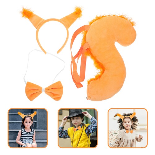 Squirrel Headband Set Child Cosplay Animal Ear Kids Tail Costume | eBay