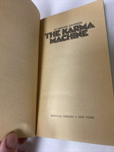 The Karma Machine by Michael Davidson 1975 Popular Library Paperback ...